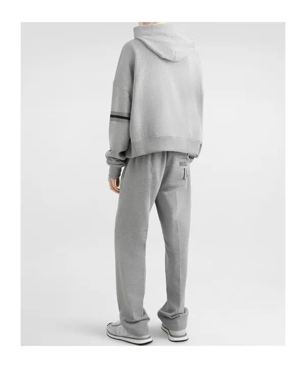 Dolce & Gabbana Dolce Gabbana Logo Printed Jersey Jogging Pants - Gray