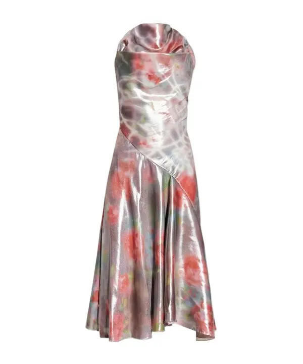 DIESEL® Floral Print Midi Dress - Gray/pink