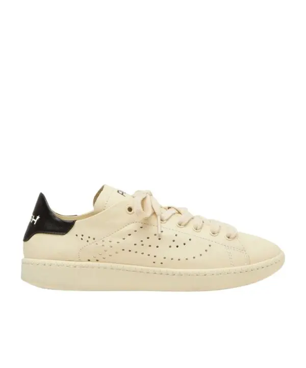 Ash Round Toe Lace-up Sneakers With Perforated Details