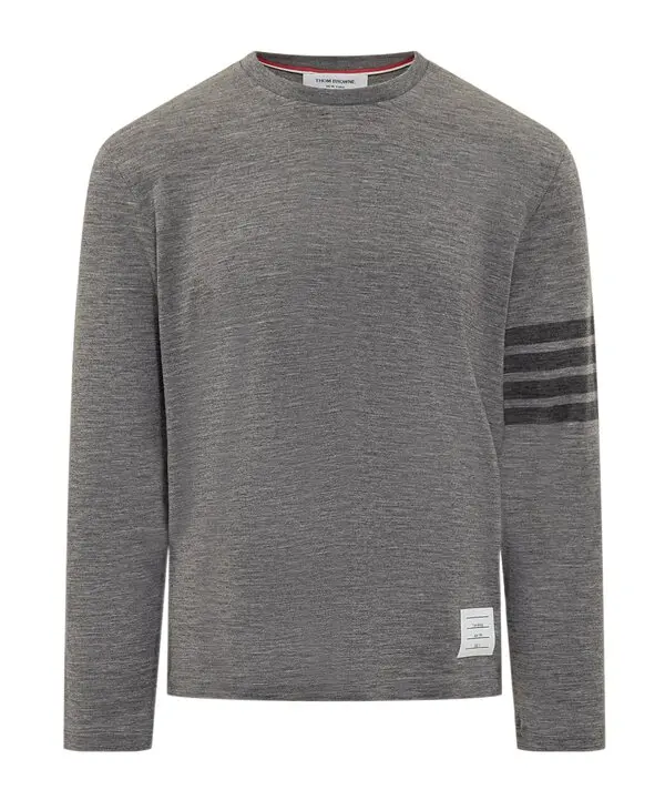 Thom Browne 4-bar Long Sleeved T-shirt - Grey
