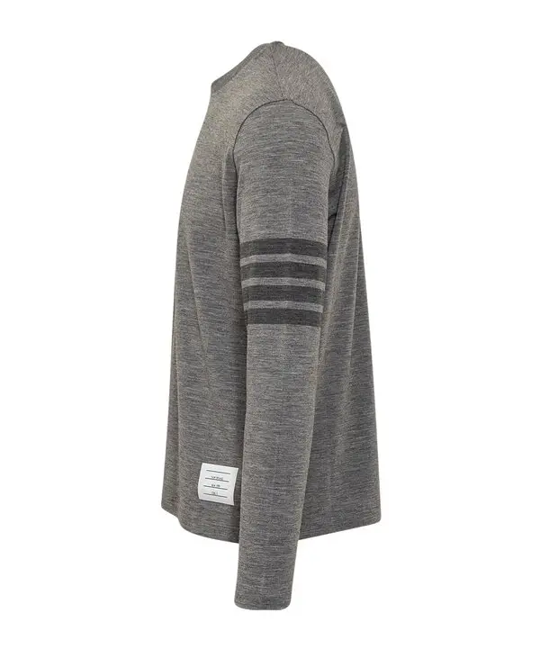 Thom Browne 4-bar Long Sleeved T-shirt - Grey