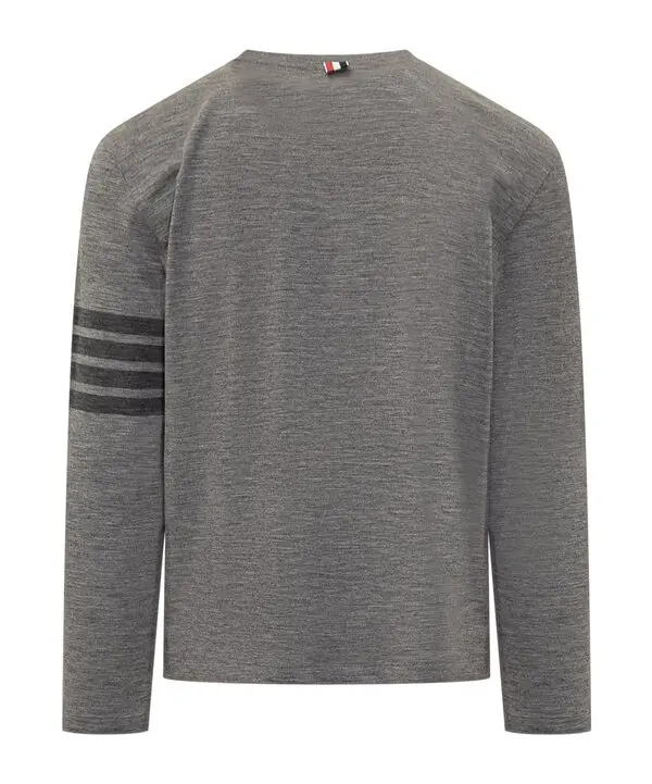 Thom Browne 4-bar Long Sleeved T-shirt - Grey