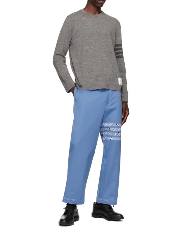 Thom Browne 4-bar Long Sleeved T-shirt - Grey