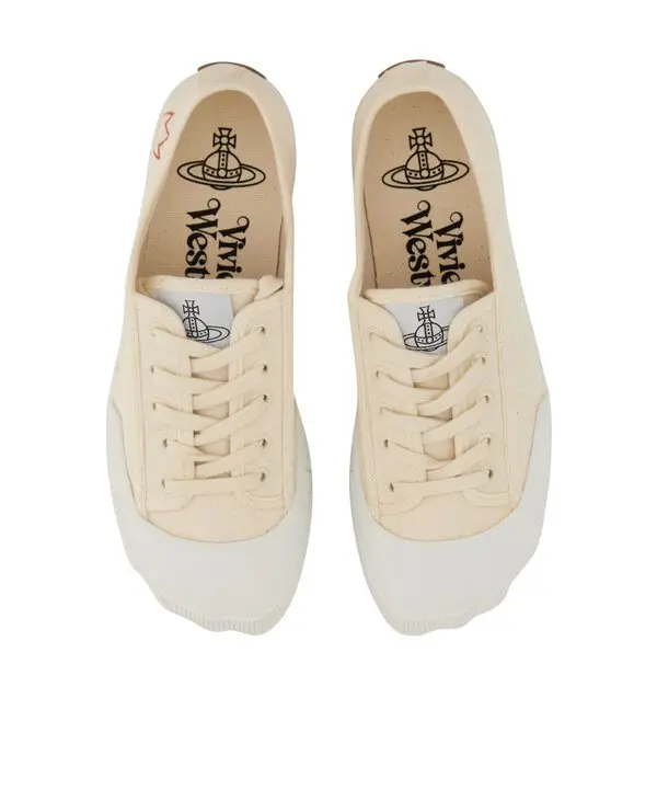 VIVIENNE WESTWOOD Logo Printed Low-top Sneakers - Nude