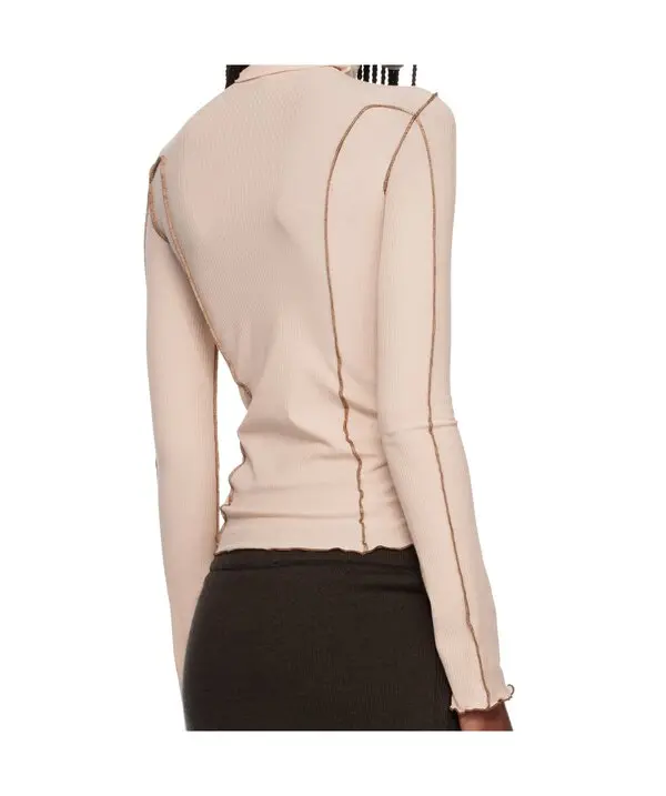 BASERANGE Turtleneck Sweater With Ruffled Neckline And Cuffs
