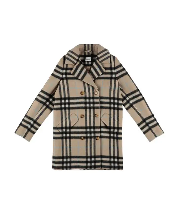 Burberry Check Pattern Tailored Coat