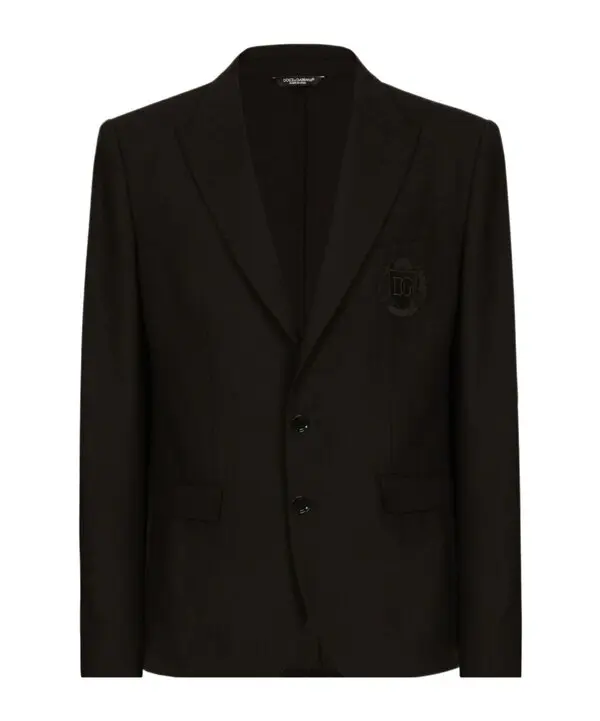 Dolce & Gabbana Dolce Gabbana Logo Embroidered Tailored Blazer