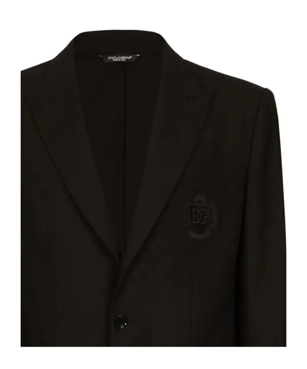 Dolce & Gabbana Dolce Gabbana Logo Embroidered Tailored Blazer