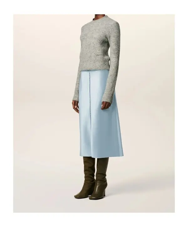 AMI Paris Raw Edge Midi Skirt
