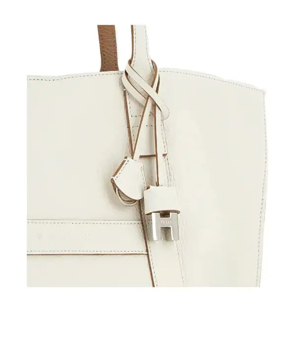 Hogan Hanging Accent Top Handle Bag - White