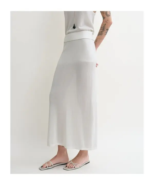 TOTEME Long Knitted Skirt - White