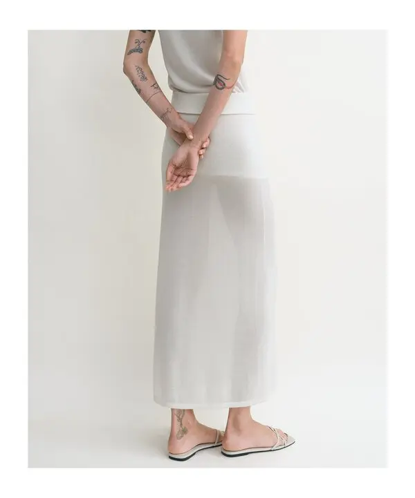 TOTEME Long Knitted Skirt - White