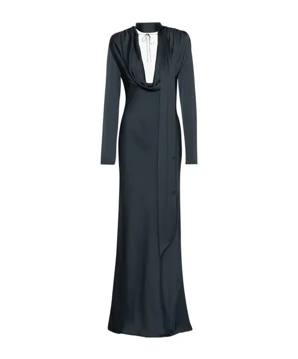 ROTATE BY BIRGER CHRISTENSEN Maxi Drapy Dress With Scarf Detail