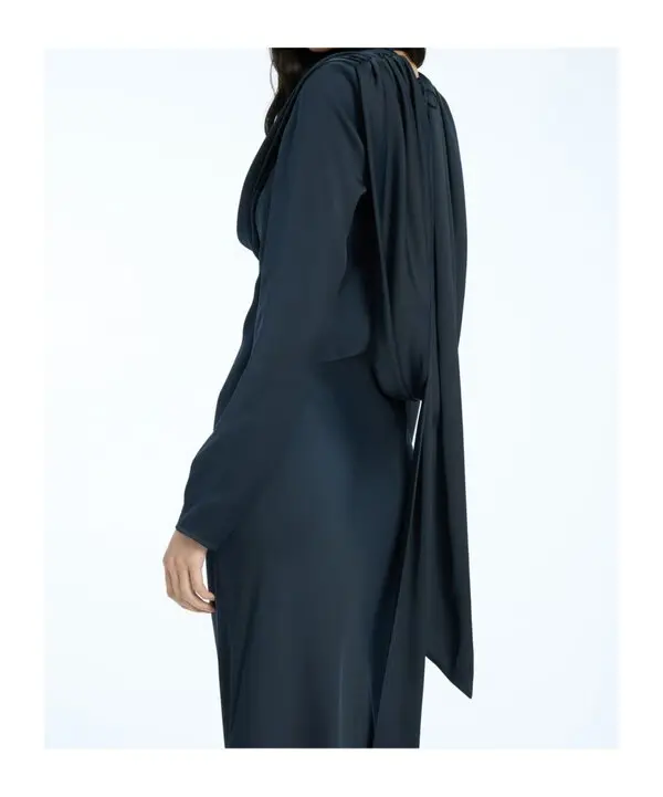 ROTATE BY BIRGER CHRISTENSEN Maxi Drapy Dress With Scarf Detail