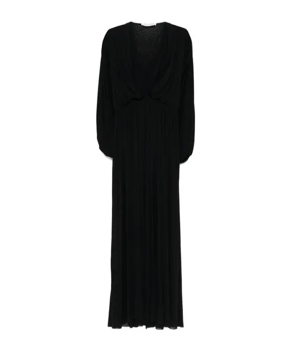 Philosophy Di Lorenzo Serafini V-neck Maxi Dress With Puff Sleeves