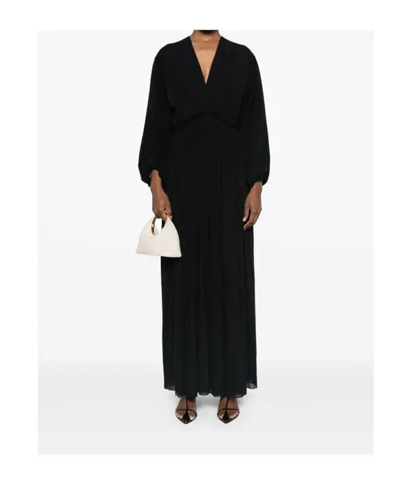 Philosophy Di Lorenzo Serafini V-neck Maxi Dress With Puff Sleeves