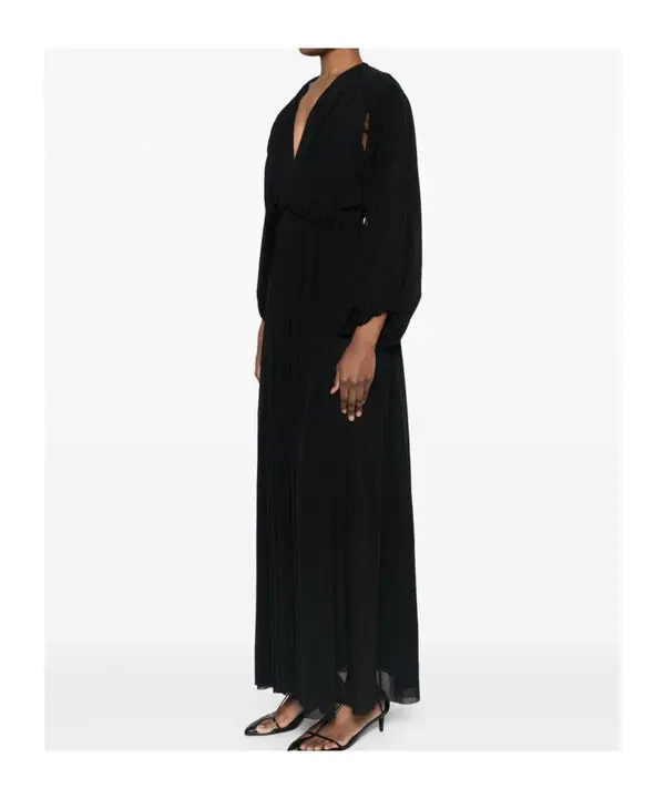 Philosophy Di Lorenzo Serafini V-neck Maxi Dress With Puff Sleeves