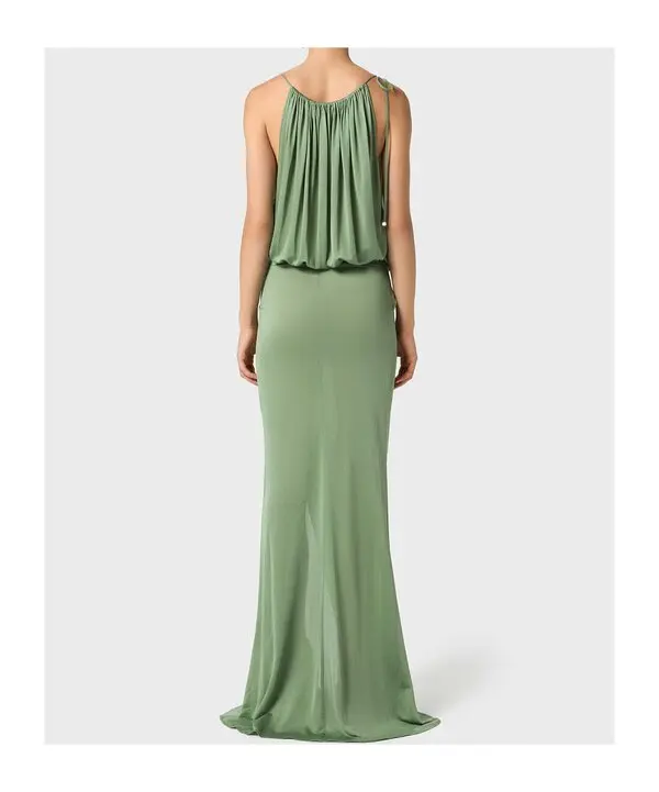 Blumarine Draped Long Jersey Maxi Dress