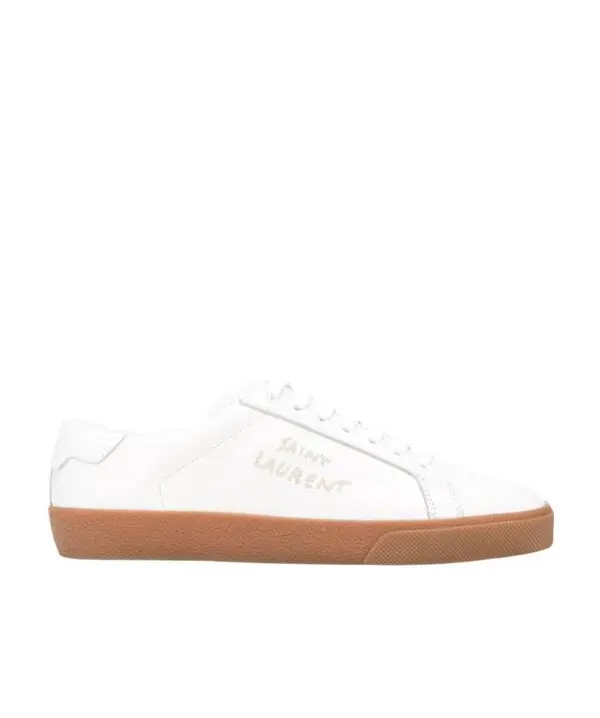 Saint Laurent Logo Lace-up Sneakers - White