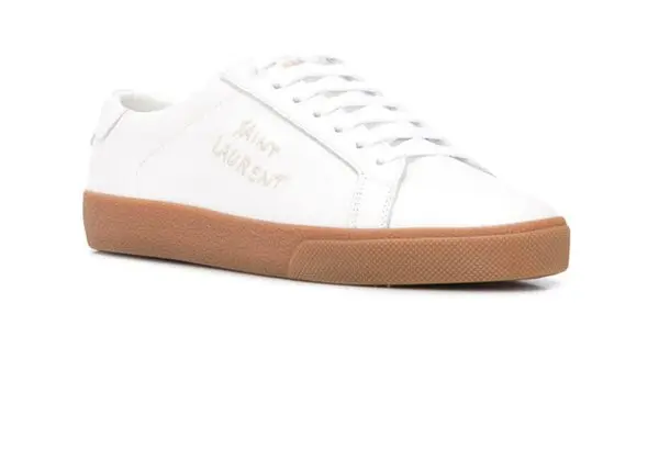 Saint Laurent Logo Lace-up Sneakers - White