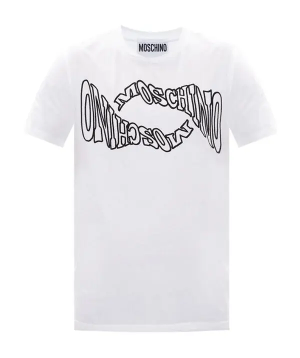 Moschino Double-logo Graphic T-shirt - Black