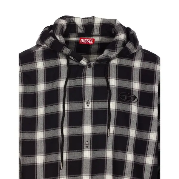 DIESEL® Logo Embroidered Checked Shirt