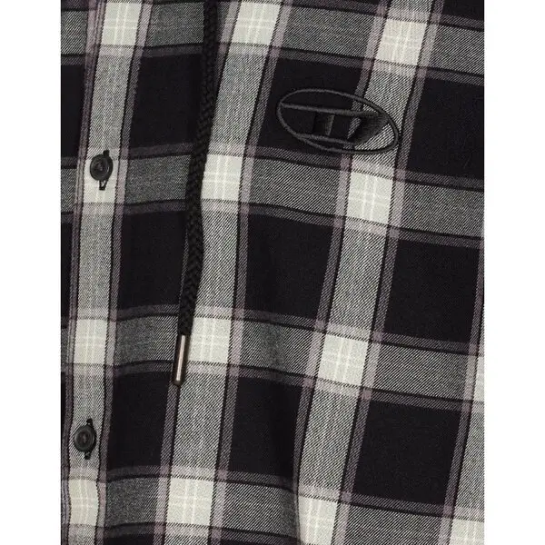 DIESEL® Logo Embroidered Checked Shirt