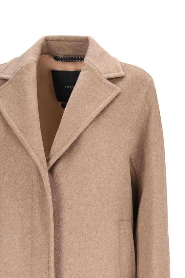 Max Mara Ardenne Long Coat - Nude