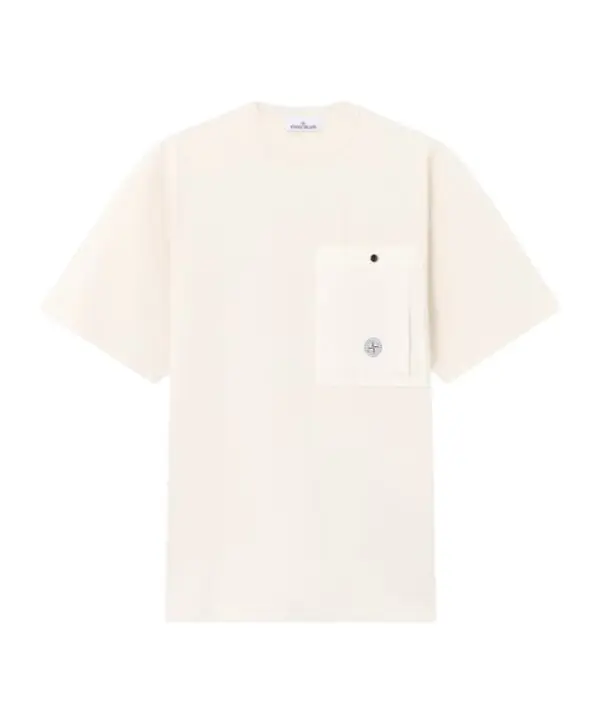 Stone Island Regular-fit T-shirt With Chest Pocket - Ivory