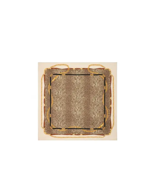 Celine Square In Leopard Silk Twill - Brown