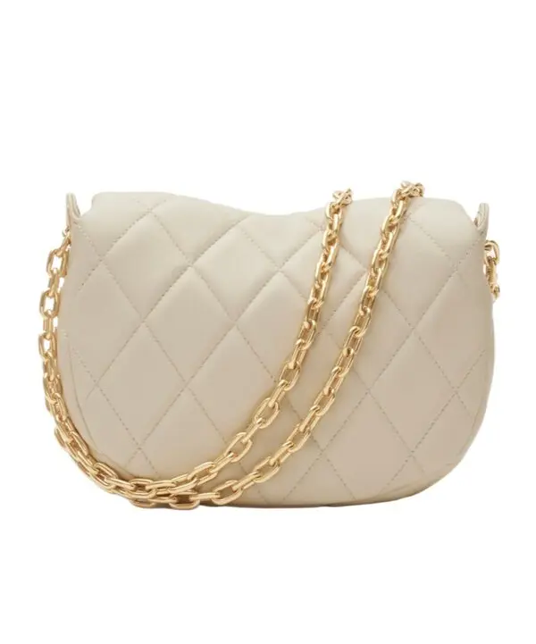 Burberry Rocking Horse Quilted Crossbody Bag - Soap White