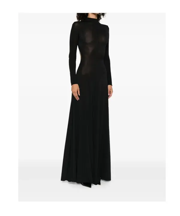 Alaïa Cut-out Long Sleeve Maxi Dress