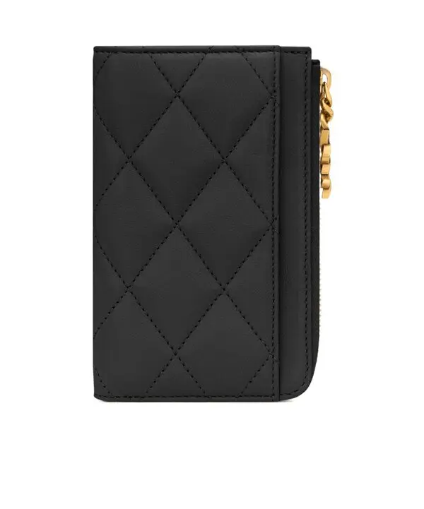 Saint Laurent Zipper Card Holder - Black