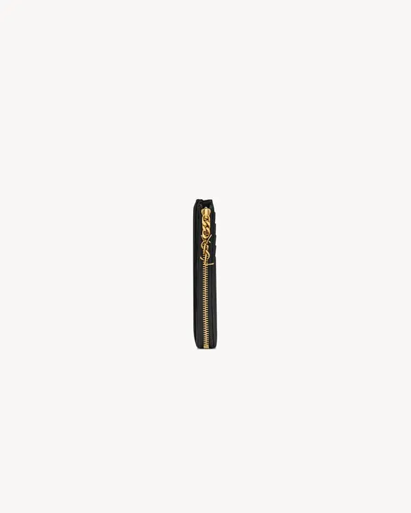 Saint Laurent Zipper Card Holder - Black