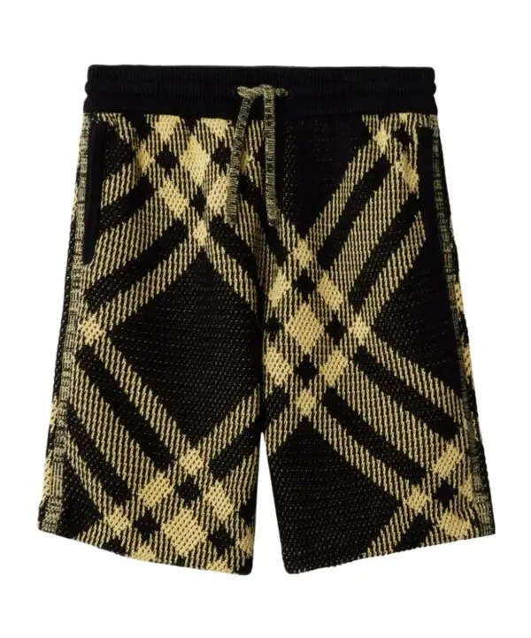 Burberry Check-print Knitted Shorts - Yellow