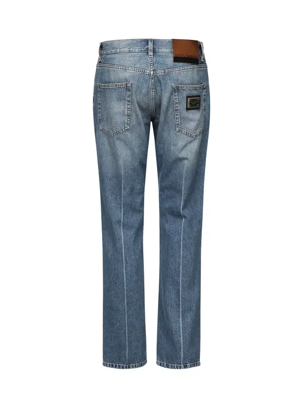 Dolce & Gabbana Logo Plaque Straight Leg Jeans
