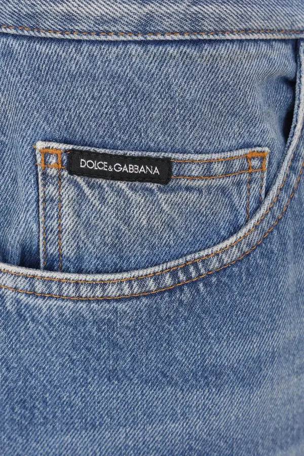 Dolce & Gabbana Logo Plaque Straight Leg Jeans