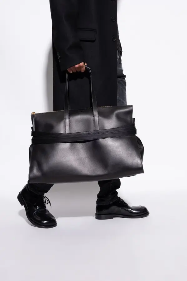 Moschino Tie Detailed Tote Bag - Black