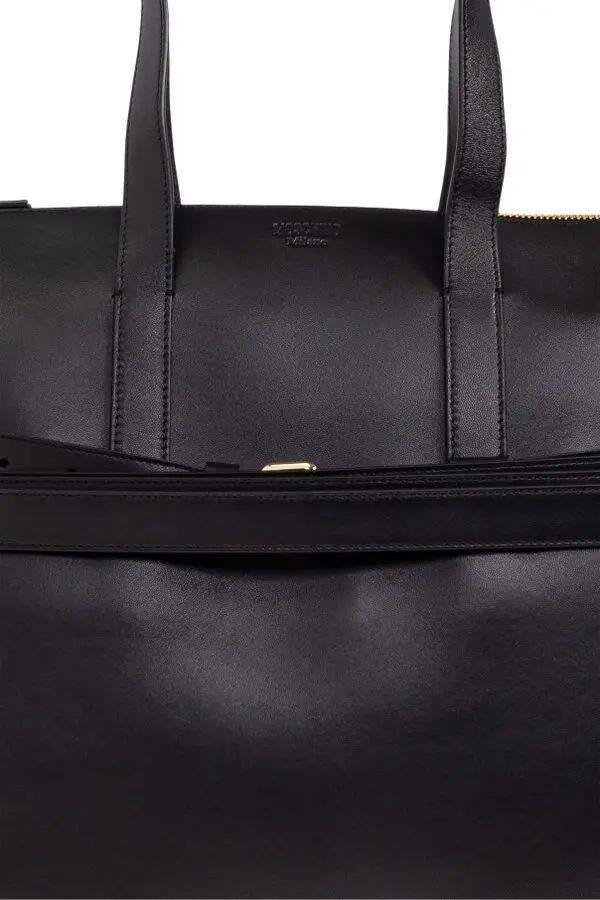 Moschino Tie Detailed Tote Bag - Black