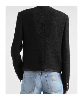 Dolce & Gabbana Cropped Single-breasted Tweed Jacket - Black