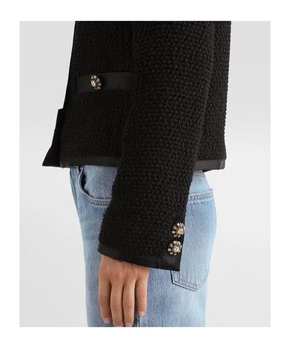 Dolce & Gabbana Cropped Single-breasted Tweed Jacket - Black