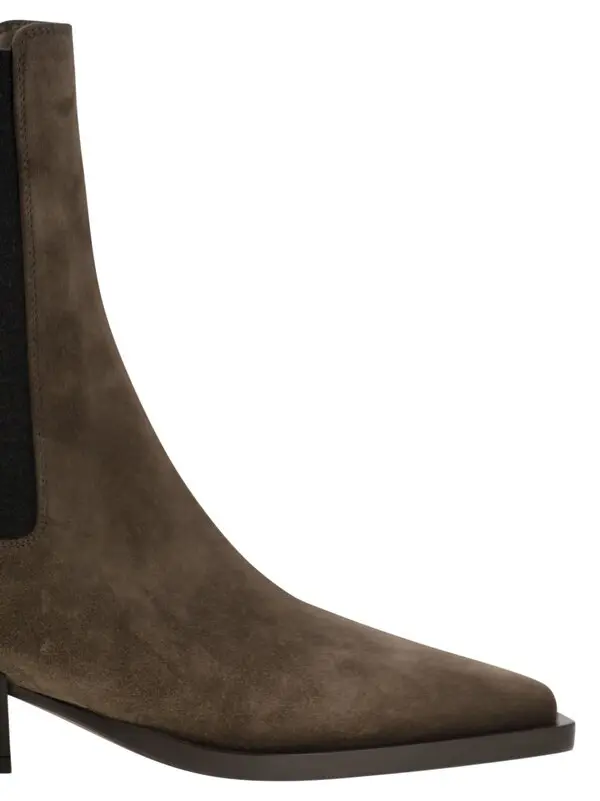 Brunello Cucinelli Pointed Toe Ankle Boots With Elastic Inserts