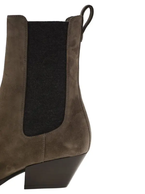 Brunello Cucinelli Pointed Toe Ankle Boots With Elastic Inserts