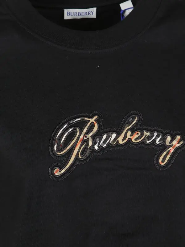 Burberry Check Cursive Logo T-shirt