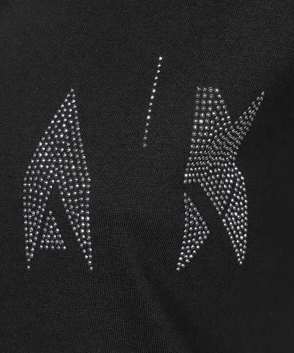 Armani Exchange V-neck Short-sleeve T-shirt With Embellished Logo