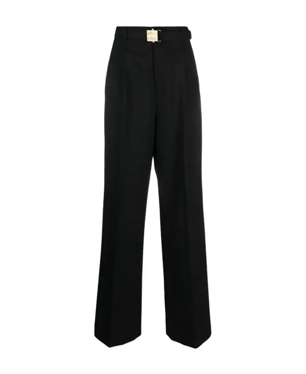 Miu Miu Belted Wool Trousers - Black