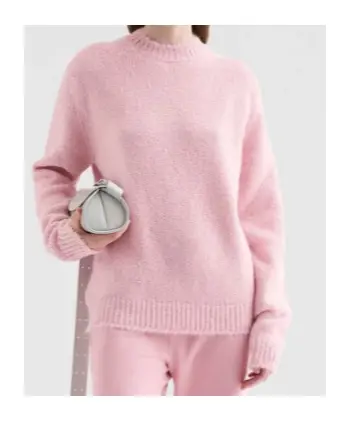 JIL SANDER Midweight Wool Crew-neck Sweater - Neon Rose
