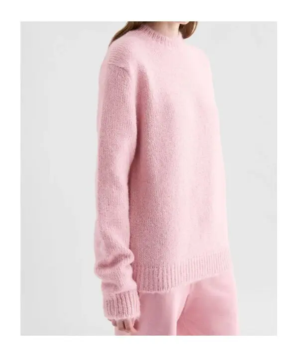 JIL SANDER Midweight Wool Crew-neck Sweater - Neon Rose