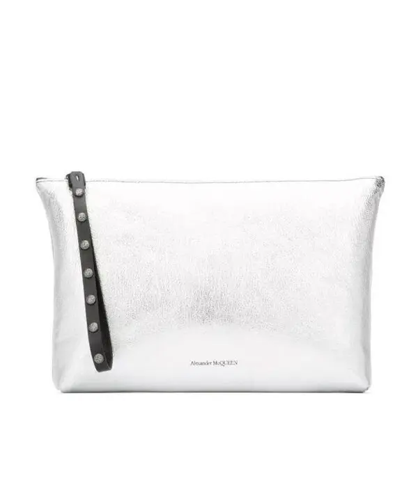 Alexander McQueen Riveted Wristlet - White