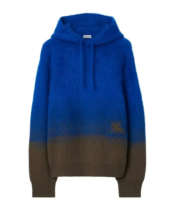 Burberry Two-toned Logo Intarsia-knit Hooded Jumper